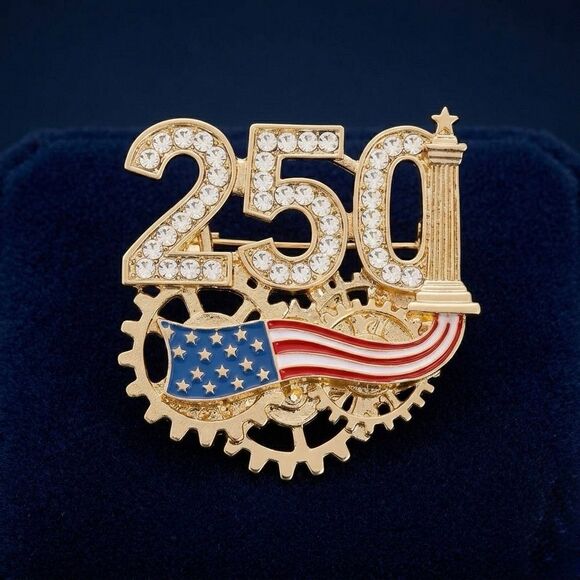 No Brand | Jewelry | Usa 25th Anniversary Brooch Pin Gold ...